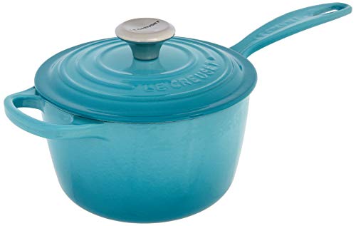 Le Creuset Enameled Cast Iron Signature Saucepan, 1.75 qt., Caribbean