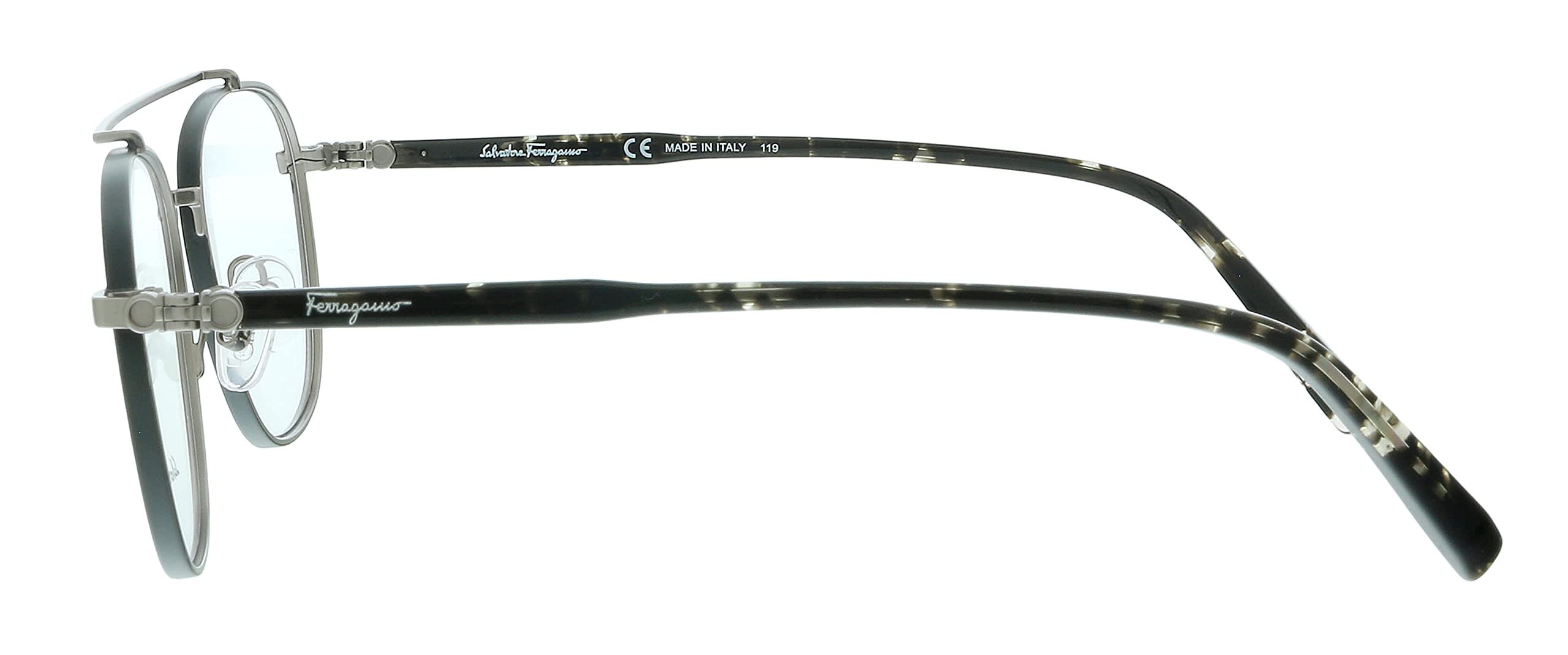 SALVATORE FERRAGAMO Navigator Eyeglasses SF2183 032 Matte Black/Ruthenium 52mm 2183