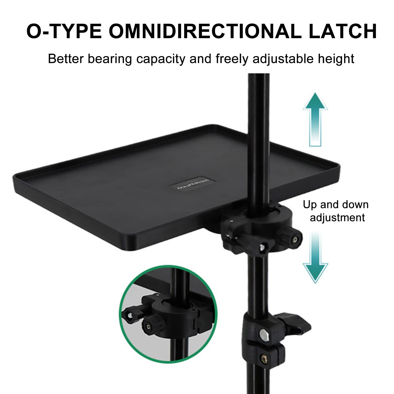 Microphone Stand Plastic Tray: Mic Stand Clamp-On Rack Tray - Plastic Microphone Stand Tray with Phone Holder for Stage Live Streaming Concert Performance Karaoke Clamp-On Music Stand Shelf