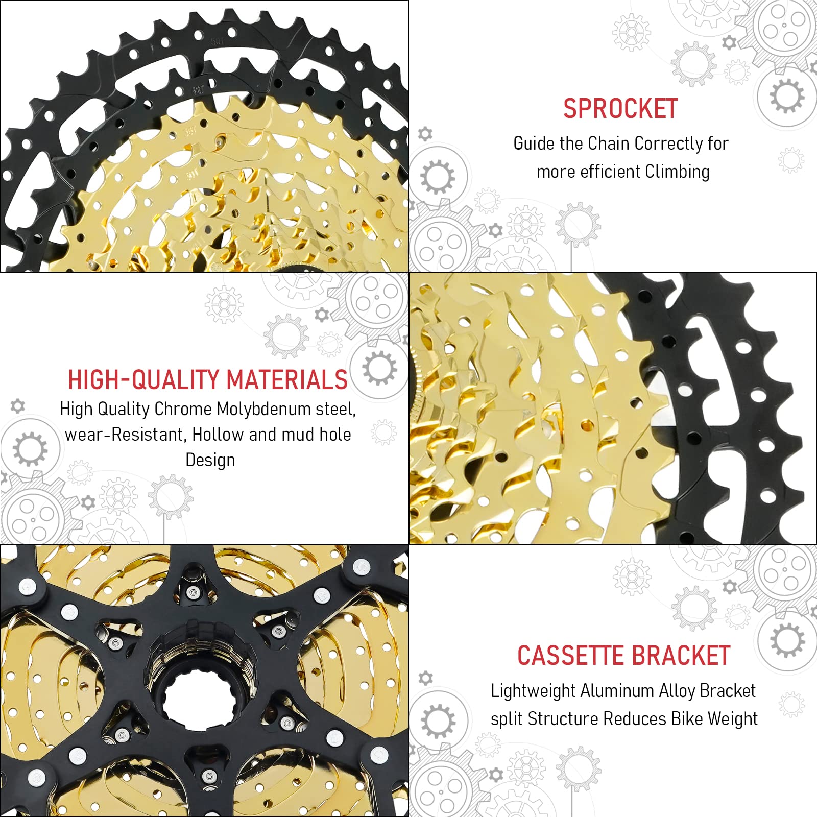 Nuo desire 10 Speed Cassette,11-40T,11-42T,11-50T