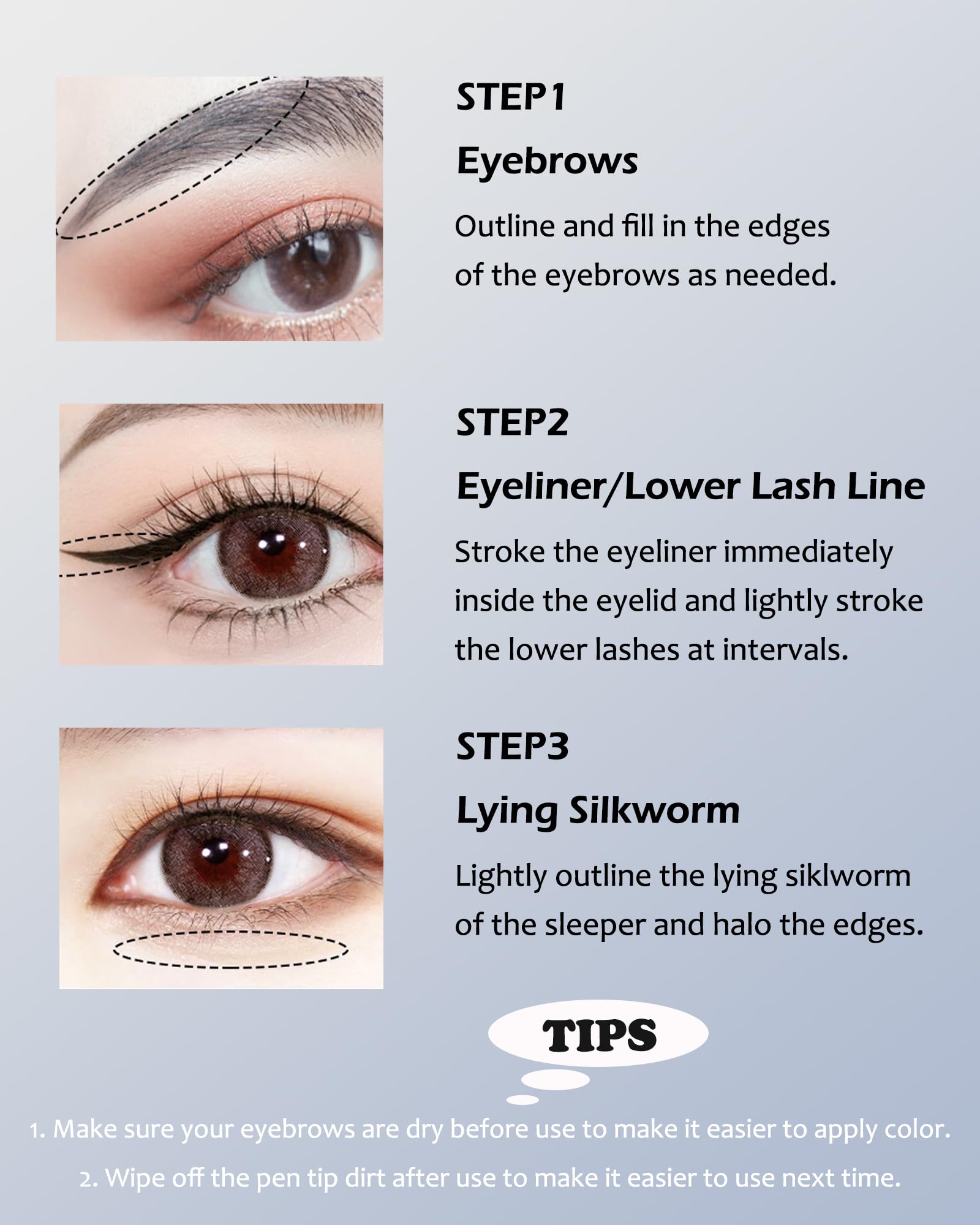 Liquid Eyebrow Pencil Eyeliner Pen-2Pcs Longlasting Waterproof Smudge-proof Multifunctional Quick Drying Eye Makeup Pen,Ultra-Fine Precision Water Brow Pen,Lift and Snatch Brow Tint Pen-02Dark Brown