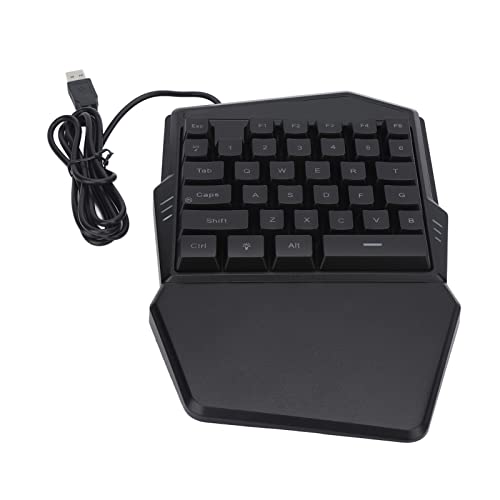 PUSOKEI 35key Mini One Handed Keyboard, RGB Backlit Gaming Keyboard USB Wired Left Handed Keyboard for PC, Laptop, Desktop, Games