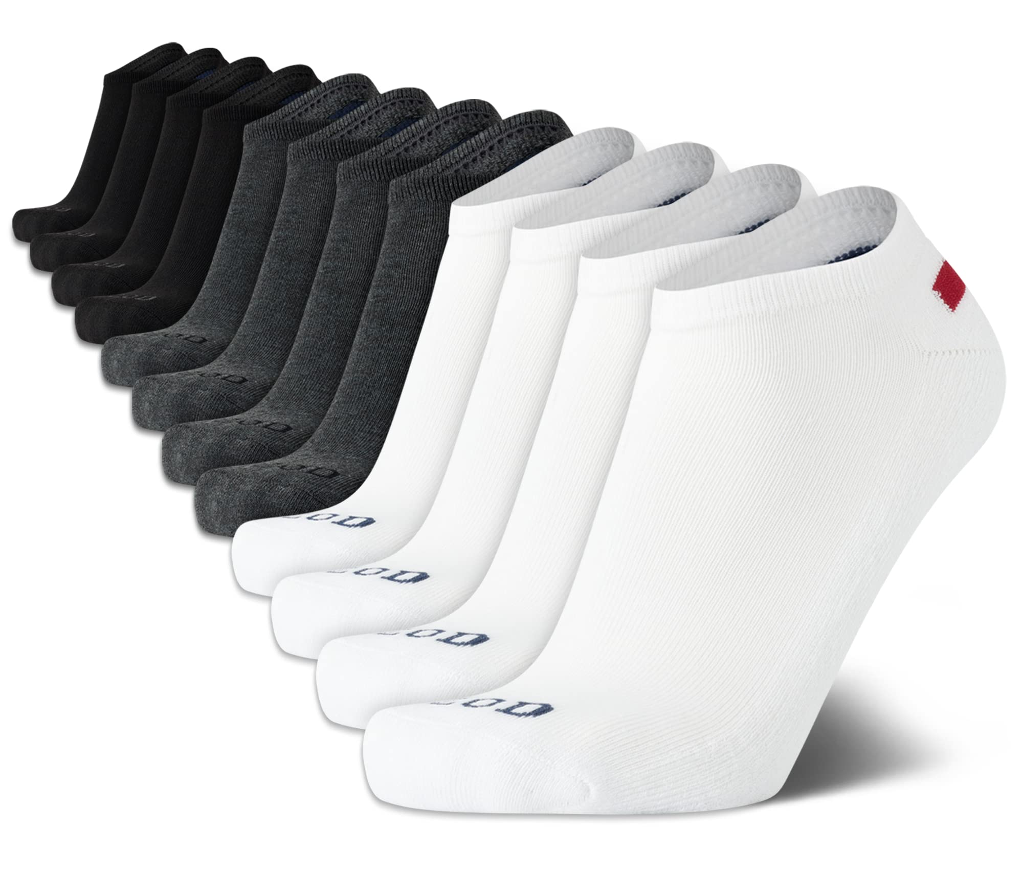 IZOD Men's Athletic Socks - Performance Cushion Low Cut Socks (10 or 12 Pack), Size 6-12.5, White (10PK)