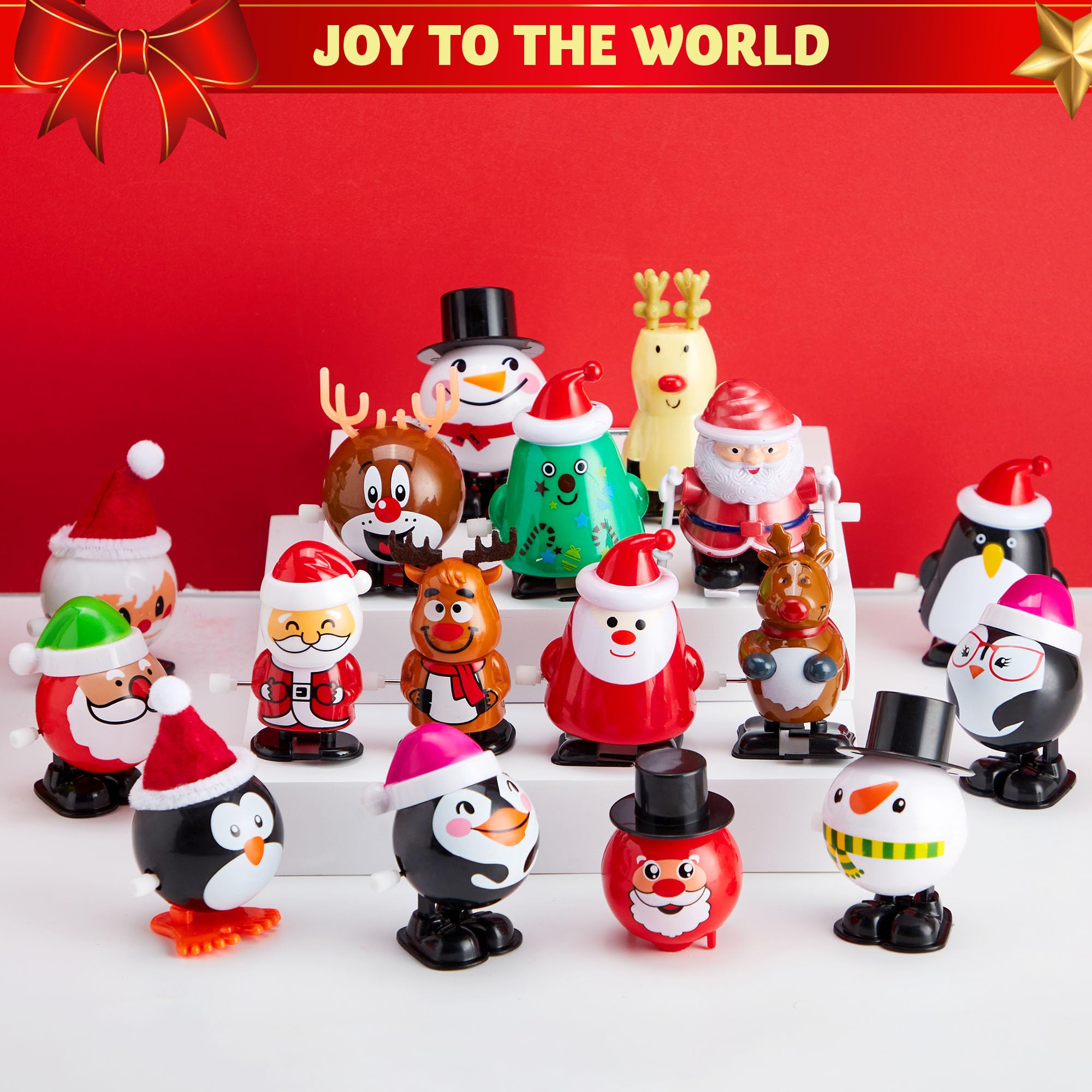 JOYIN 24 Pack Christmas Wind Up Toy Assortments Stocking Stuffers for Christmas Party Favor Supply Accessories (24 Pieces Pack)