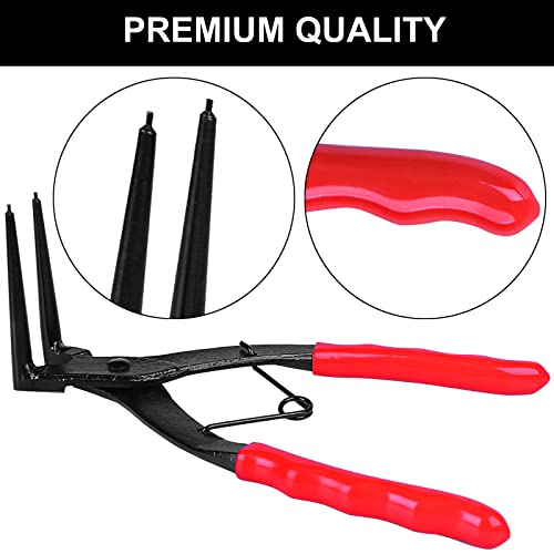 Toolwiz Snap Ring Pliers Set Heavy Duty Internal Master Cylinder Snap Ring Pliers Extra Long Snap Ring Pliers 90 Degree Long Nose Pliers for Trucks Motorcycles Cars, NOT Fit for External Snap Rings