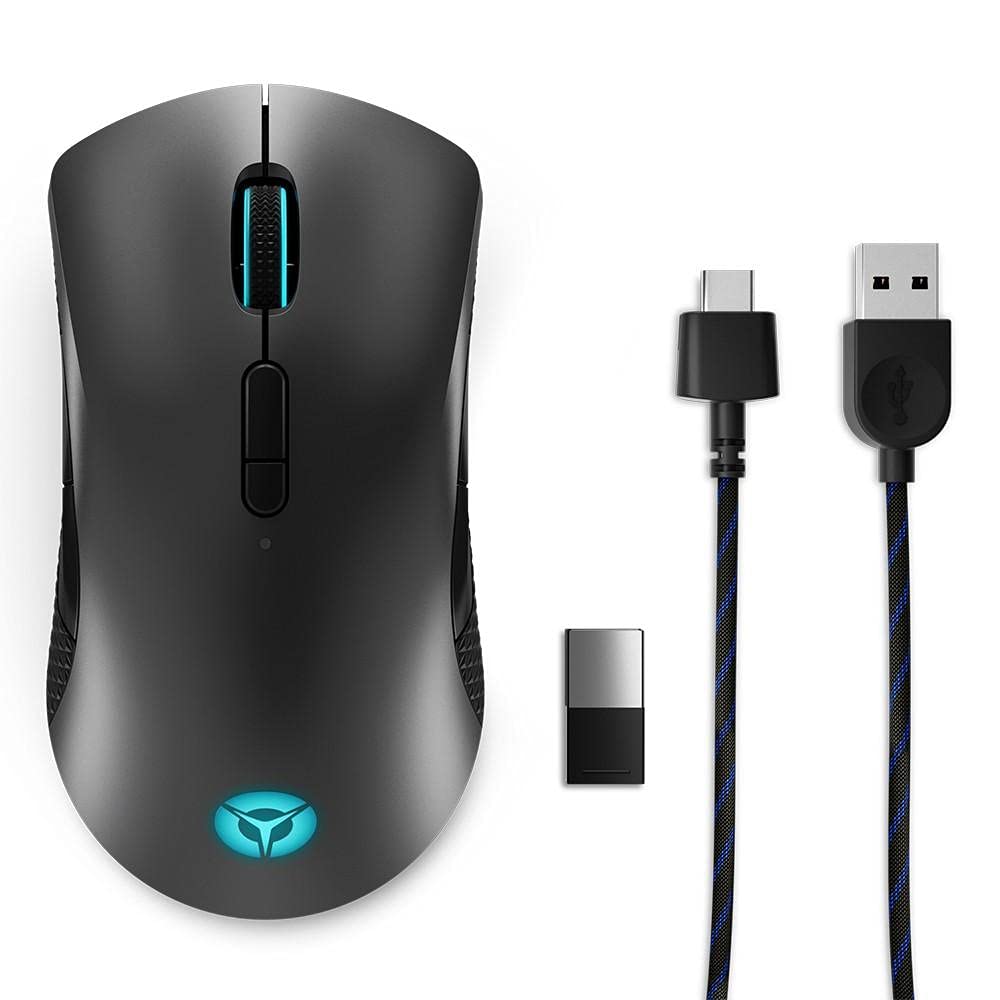 Lenovo Legion M600 RGB Wireless Gaming Mouse ā 16,000 DPI, 9 Programmable Buttons, 200-Hour Battery Life, 50-Million Clicks Durability ā Ambidextrous Computer Mouse (Black)