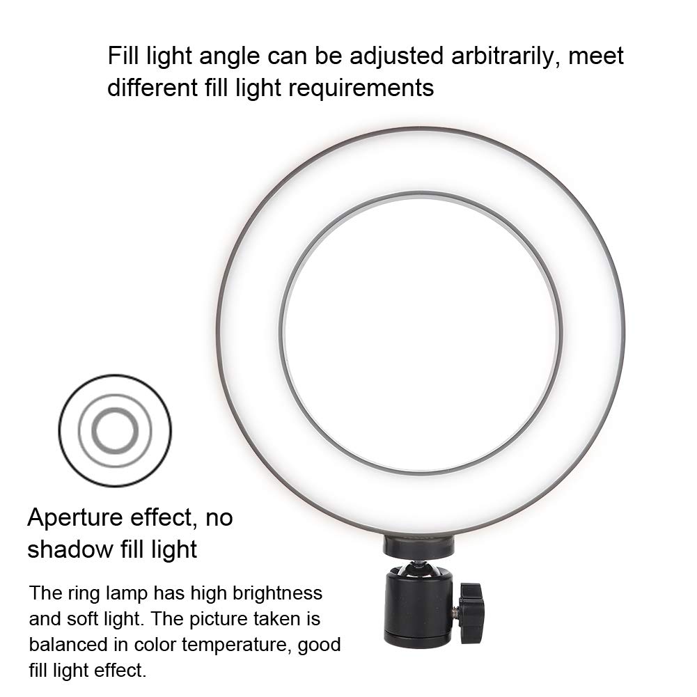LED Live Streaming Ring Light Studio Photography Selfie Tattoo Fill Light for Photography Studio, Selfie, Live Broadcast, Product Shooting, Photography Fill Light (6.5 inches/Black)