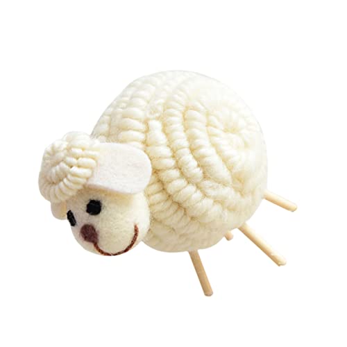 SAFIGLE Christmas Decor Miniture Decoration Fireplace Decor Ram Bauble Ornament Nordic Wool Felt Lamb Desktop Christmas Sheep Crafts Pendant Doll Bamboo Christmas Tree White Overall