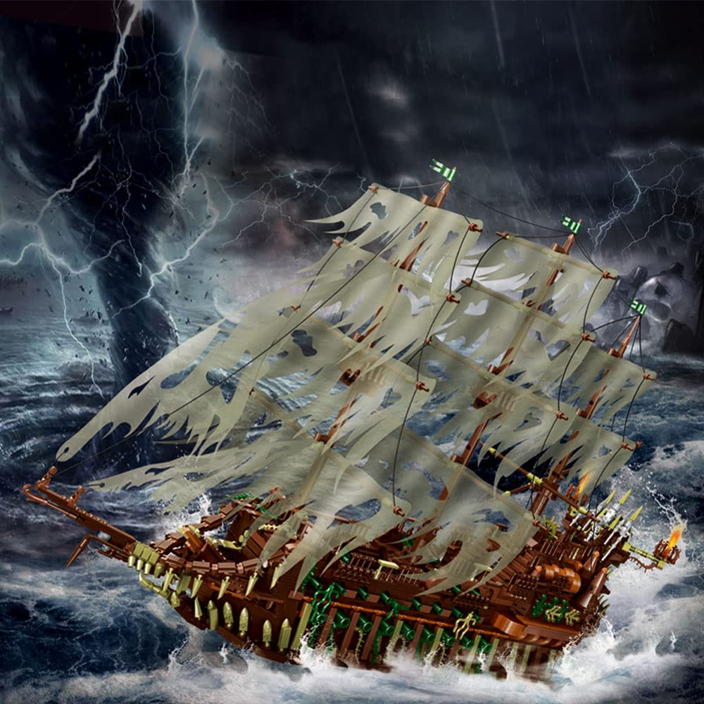 Mould King Pirate Ship Building Blocks Set, Ship Model Building Blocks Toys 13138, Simulation Ship Model Building Bricks Toy, 3653 Pieces for Model Fans and Kids 14+ Years