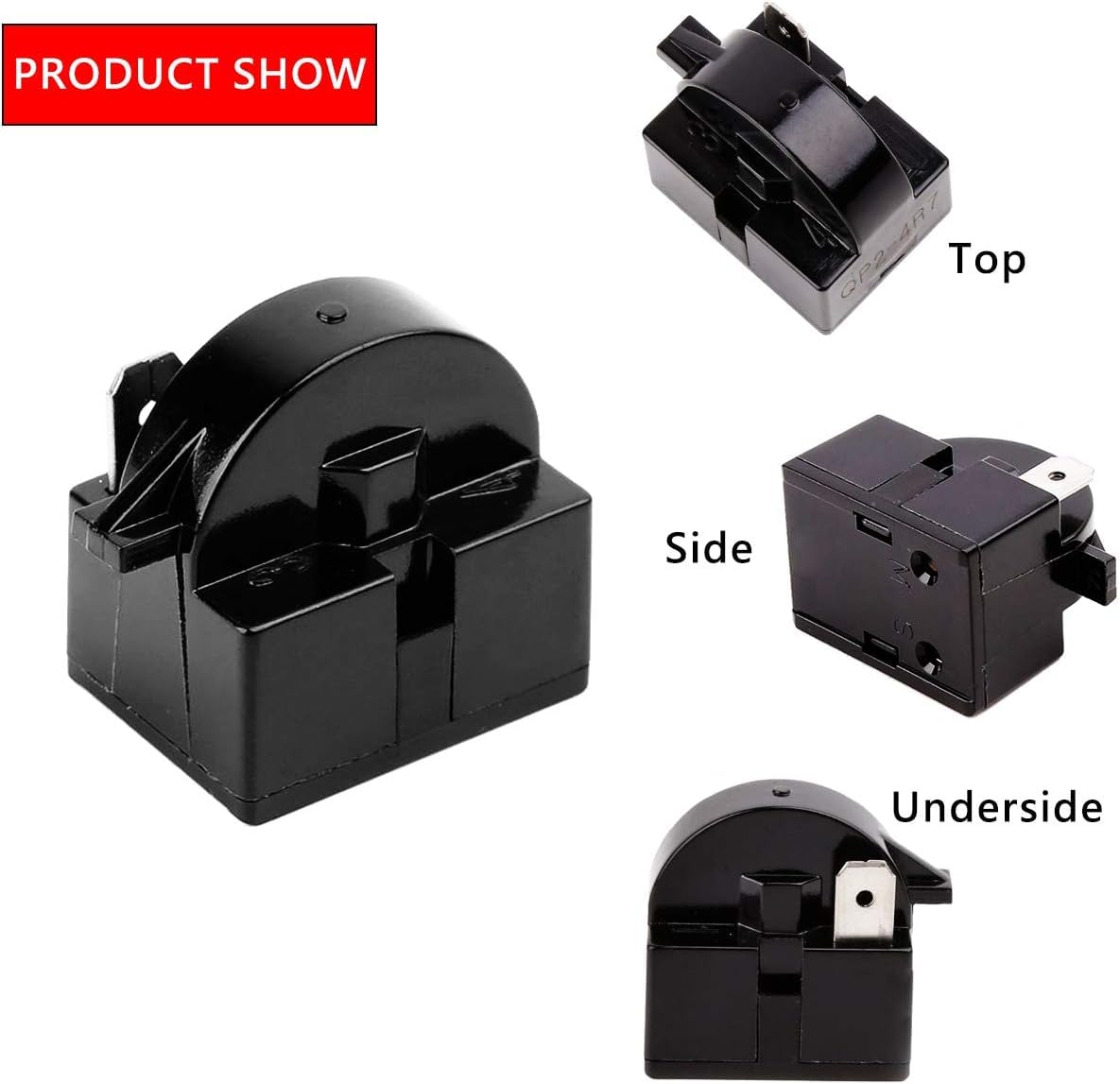QP2-4.7Starter Relay and Overload 1 Pin Refrigerator Starter Relay and 6750C-0005P Refrigerator Overload Protector(2 Pieces in Total)Mini Refrigerator Parts Compatible with LG Refrigerator Compressor