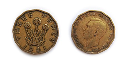 Stampbank Coins for Collectors - Circulated British 1941 Threepenny Bit / Three Pence 3p Coin / Great Britain