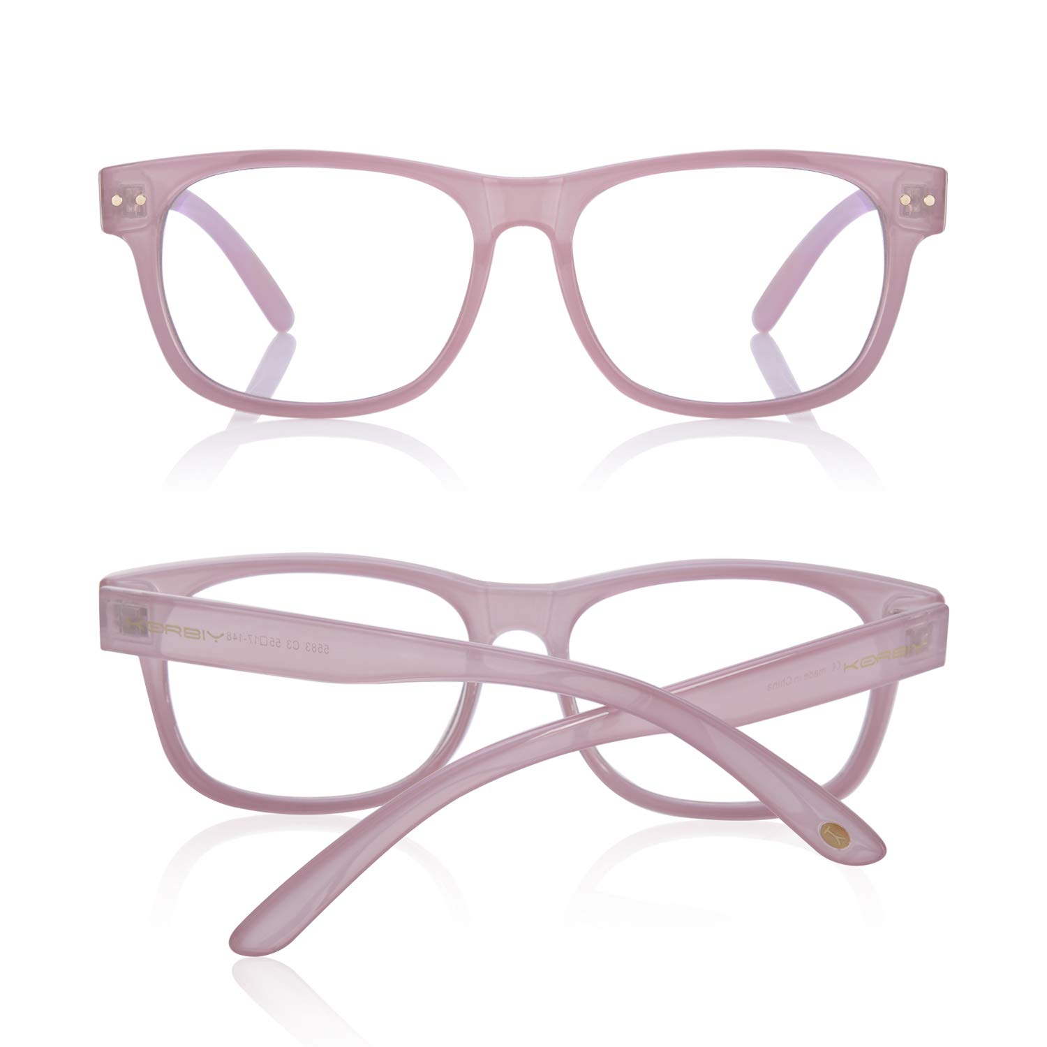 KERBIY Blue Light Blocking Glasses for Women Men,Computer Reading Glasses Anti Eye Strain Headache,Blue Ray Filter Glasses UV400 Clear Lens(Pink)