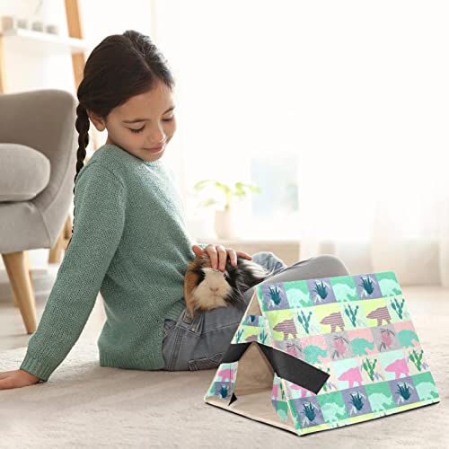 Y-DSIWX Guinea Pig Hideout Cozy Hamster House Cave for Bunny Chinchilla Hedgehog Small Animal Checkerboard Animals