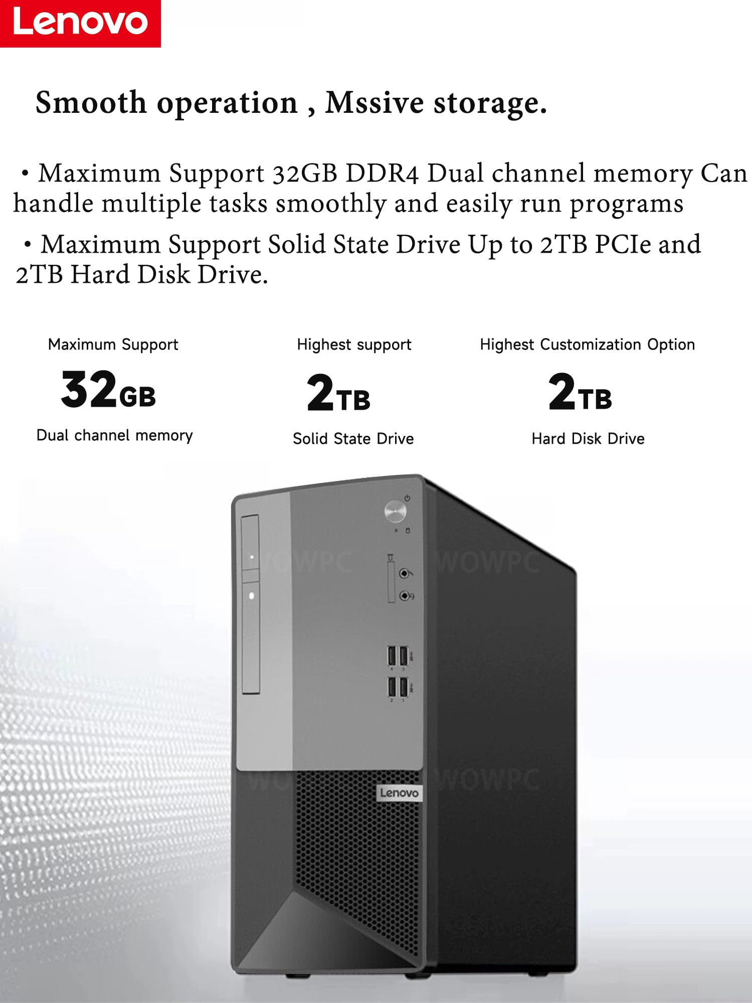 Lenovo ThinkCentre M720 Tower, Intel Core i3-10100 Processor, 16GB RAM, 256GB PCIe M.2 SSD, 1TB HDD, Windows 11 Pro 64-bit, Black Keyboard and Mouse