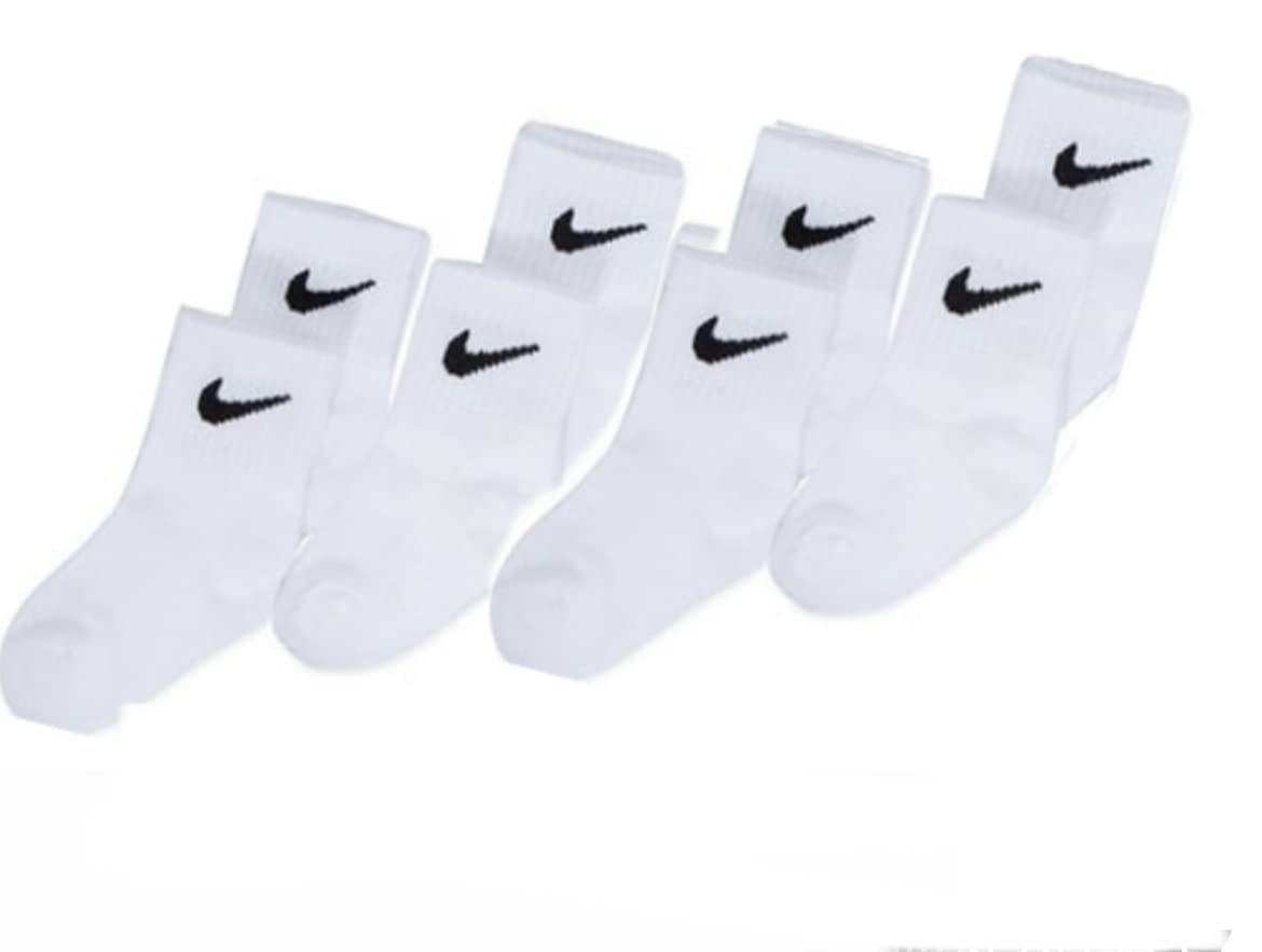Nike Baby Socks White/Black 8 Pairs, Size 12-24