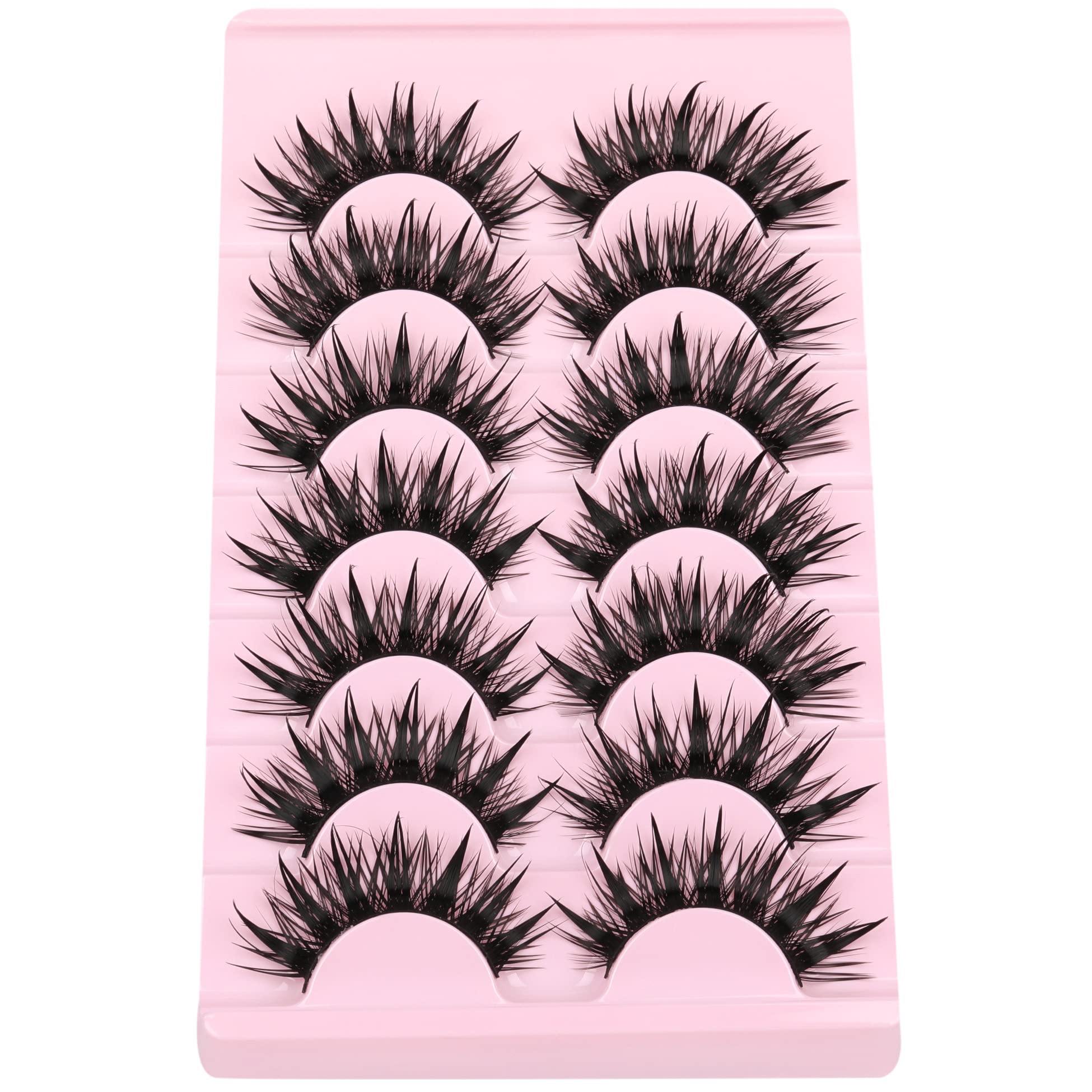 Manga Lashes Wet Look Lashes Fluffy Spiky Mink Lashes Dramatic Doll Lashes Cosplay Asian Japanese Korean Style Anime Eyelashes Pack by EYDEVRO, 1.0 Count