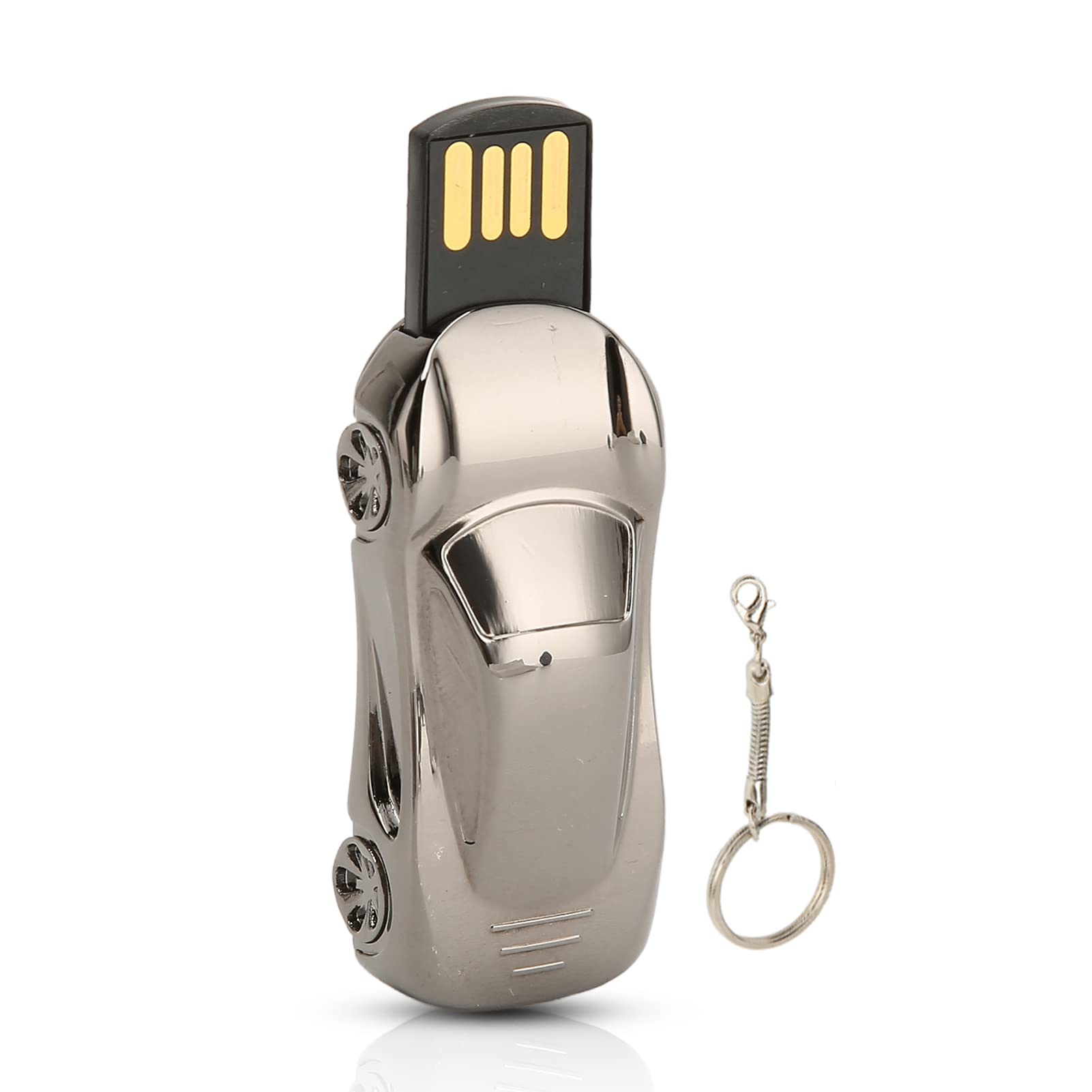 USB Flash Drive, Car Shaped USB 2.0 Thumb Drive Memory Stick, Novelty USB 2.0 Flash Thumb Drive Keychain, with Lanyard (Black)