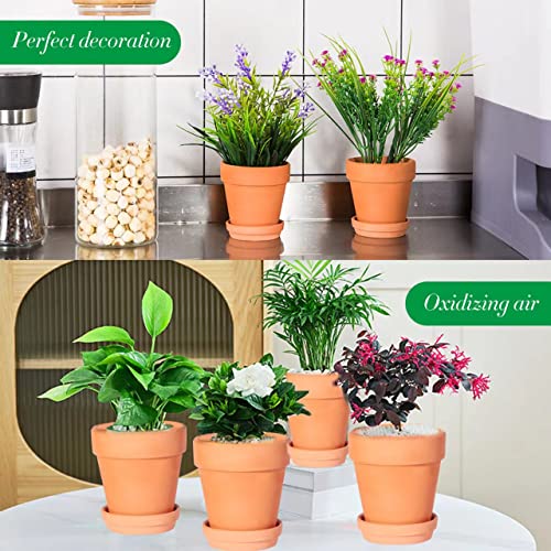 TKSCUSR 3 Inch Terracotta Pots with Saucer-20 Pack,Cactus Terra Cotta Flower Pots with Drainage,Succulent Nursery Clay Pots Great for Plants,DIY Crafts, Wedding Favor