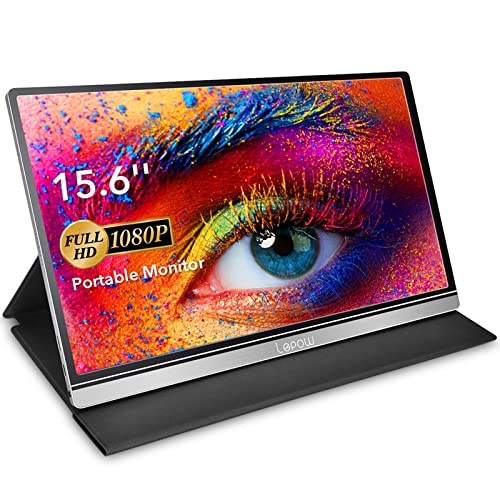 Lepow Portable Monitor Z1-Gamut Laptop Display 15.6'' FHD [Improved Color Gamut] IPS 1080P Ultra-Slim Type-C & HDMI Travel Monitor, Dual Speakers, Ideal for Laptops PCs Phones Switch PS4/3 Xbo