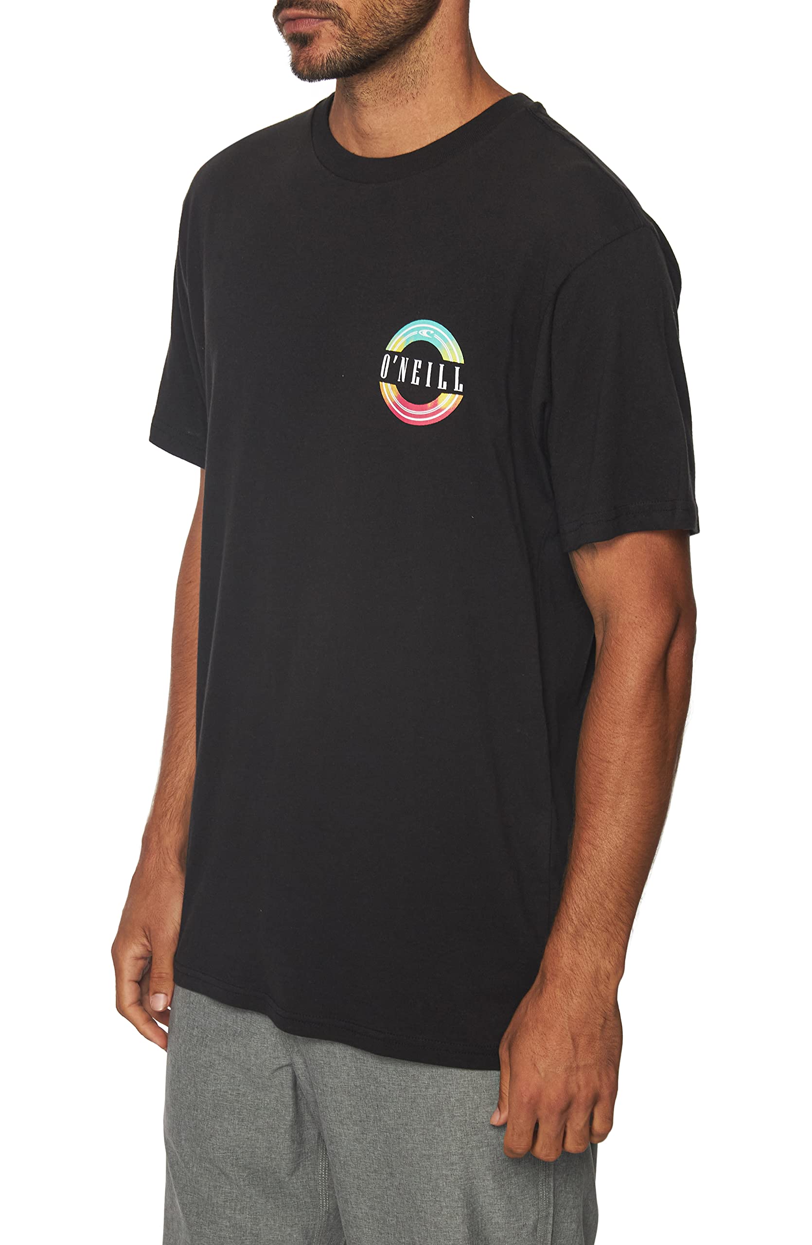 O'NEILL Mens Brackets Graphic Short Sleeve T-Shirt, Black, L