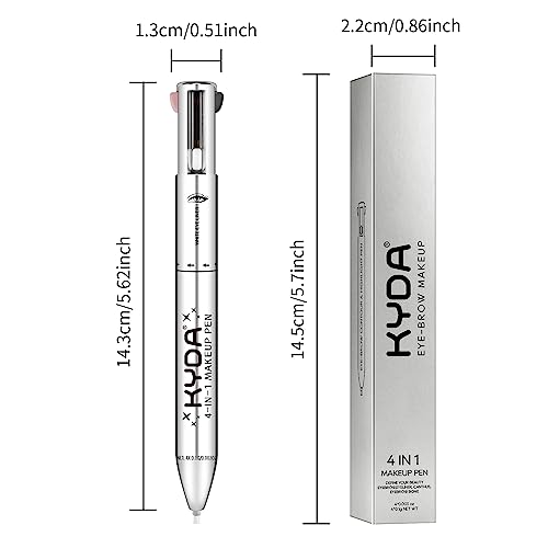 KYDA 4 IN 1 Makeup Pen, Multiuse Makeup Pen with Eyeliner Brow Highlighter, Eyebrow Contouring and Lifting, Smooth Creamy Blendable, Lasting Tinted Brow Makeup Pen, by Ownest Beauty