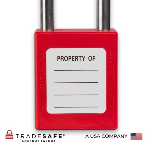 TRADESAFE Lockout Tagout Locks Set - 10 Red Loto Locks, Lockout Locks Keyed Different, 1 Key Per Lock, OSHA Compliant Lock Out Tag Out Padlocks, Safety Padlocks for Electrical Lockout Tag Out Kits