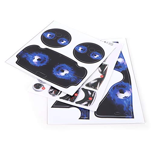Mxzzand Wearproof, VR Glasses Protective Sticker, Stickers and Wiping Cloth, VR Headset Stickers, Durable, Scrapesproof, Anti‑Pollution,for Oculus Quest 2(Blue Flame Football)