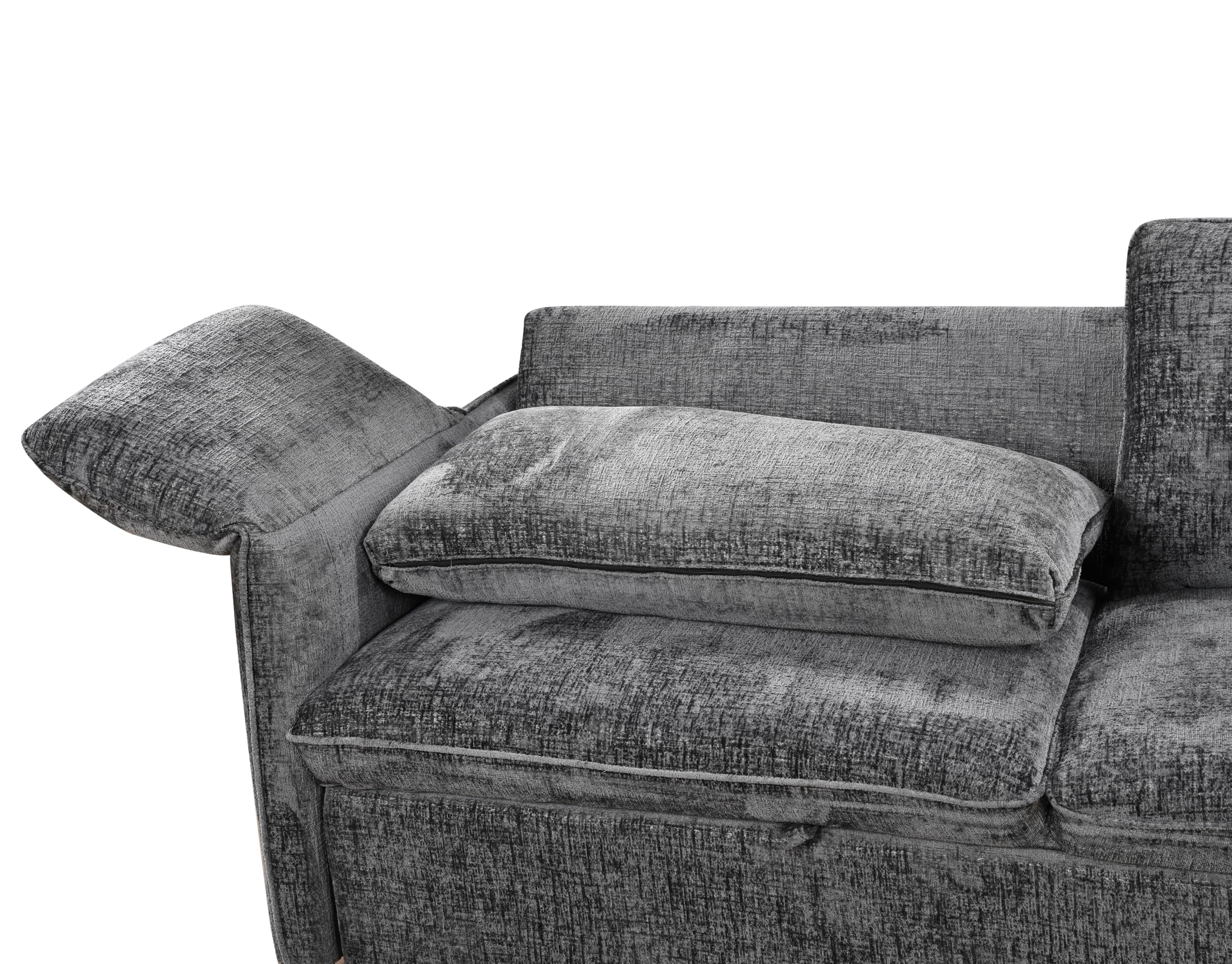 ZIGHTH 81-Inch Chenille Queen Size Sleeper Sofa Couch with Pullout Bed, Convertible Pull Out Couch with 4 Pillows and Adjustable Backrest for Small Spaces, Apartment, Guest Room, RV (Light Brown)