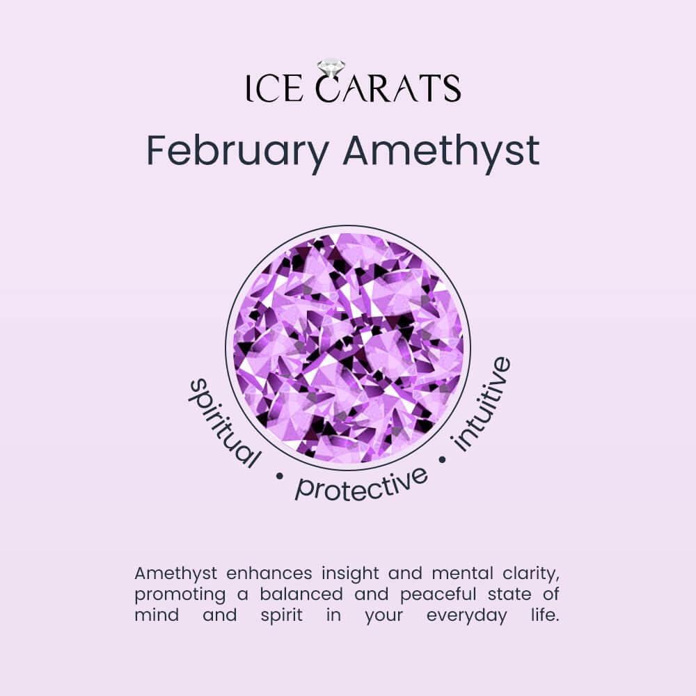 IceCarats 925 Sterling Silver Purple Amethyst Round Ring Gemstone Band February Birthstone Jewelry Size 8