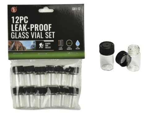 Sluice Monkey (12) Small Mini 1" Glass VIALS Bottle for Your Gold PAN Gold! GB1
