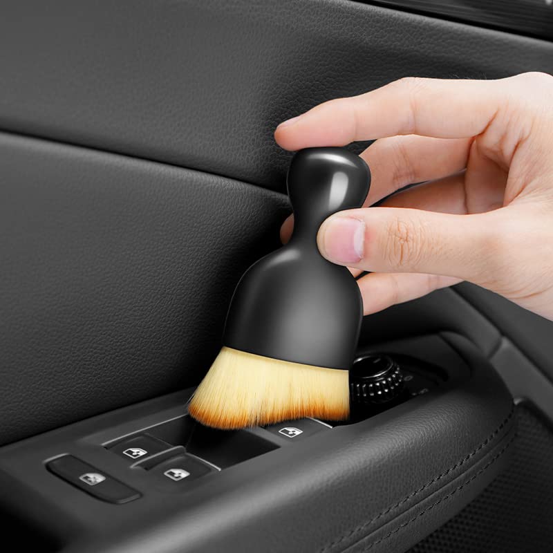 Vingtank 4 Pack Car Interior Cleaning Soft Brushes, Car Interior Beauty Brush,Car Interior Dusting Brush,Suitable for Cleaning Car Interior or Exterior,Air Conditioning Vents, Leather,Computers