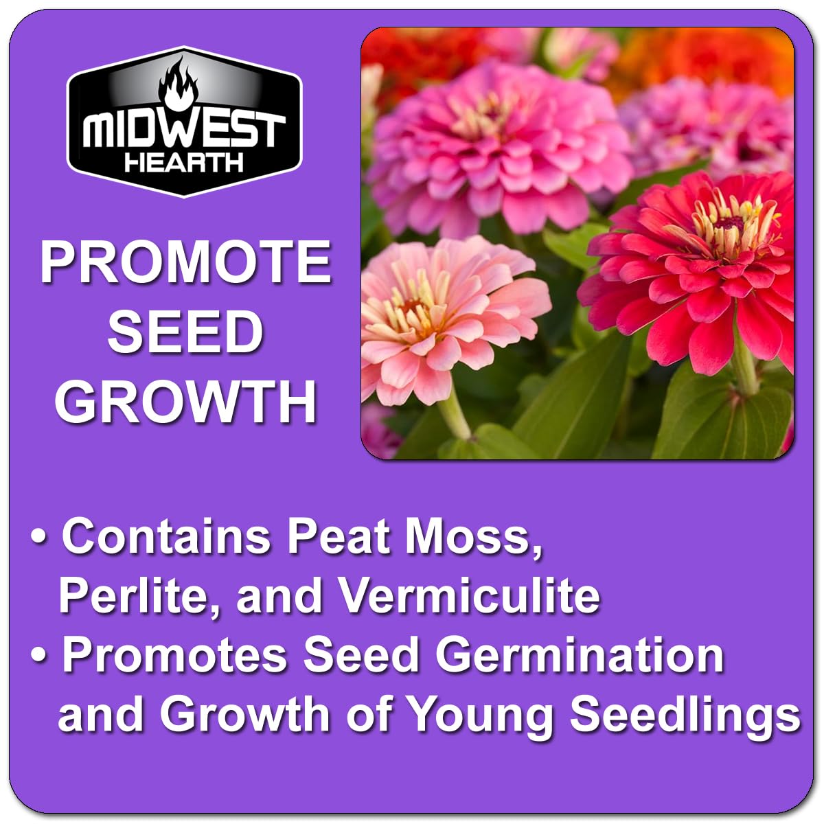 Seed Starter Natural Potting Soil Mix for Germination and Growth (Made in USA) (4 Dry Quarts)
