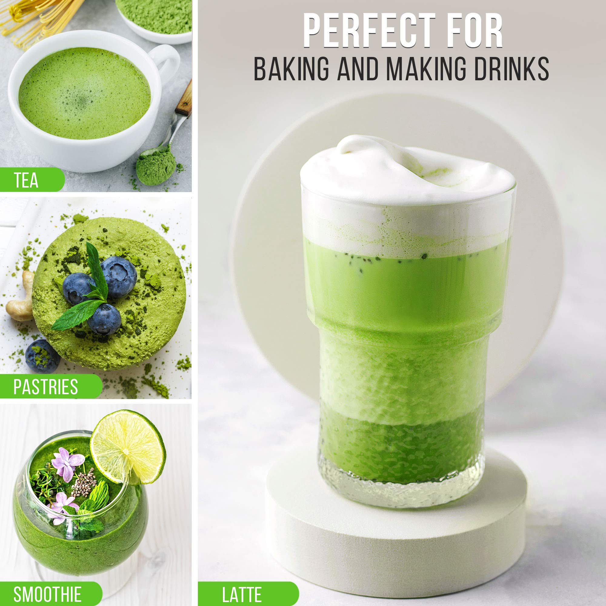 NUI Organic Matcha Green Tea Powder 100% Pure Premium Matcha for Latte, Smoothies and Baking 4 oz