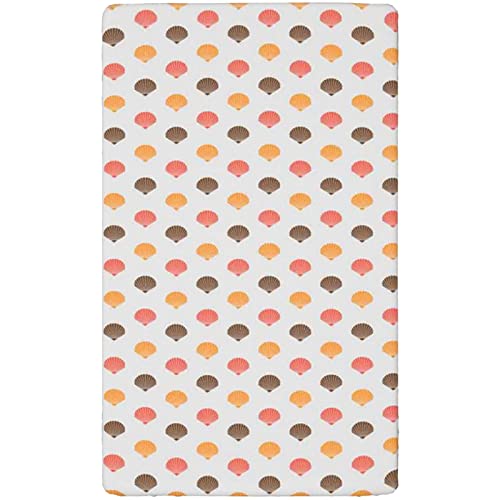 Seashells Themed Fitted Crib Sheet,Standard Crib Mattress Fitted Sheet Ultra Soft Material-Baby Sheet for Boys Girls,28β x52β,Multicolor