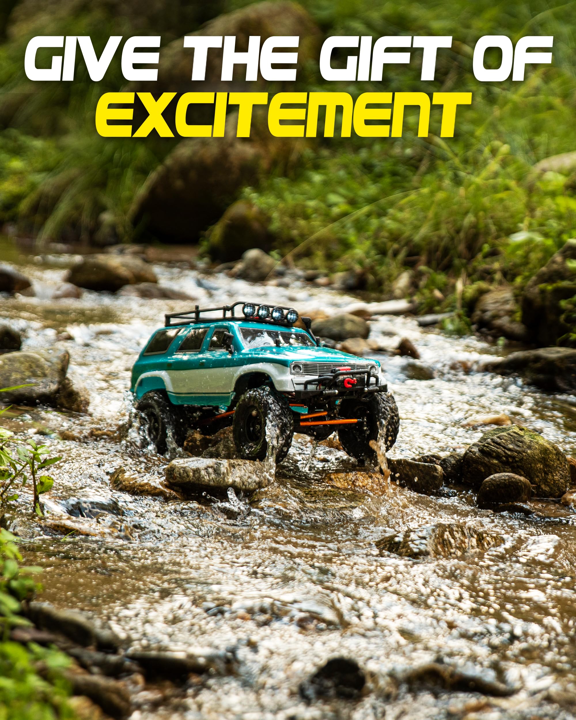 LAEGENDARY RC Crawler - 4x4 Offroad Crawler Remote Control Truck for Adults - RC Rock Crawler, Fast Speed, Electric, Hobby Grade Car - 1:10 Scale, Brushed, Blue - Green