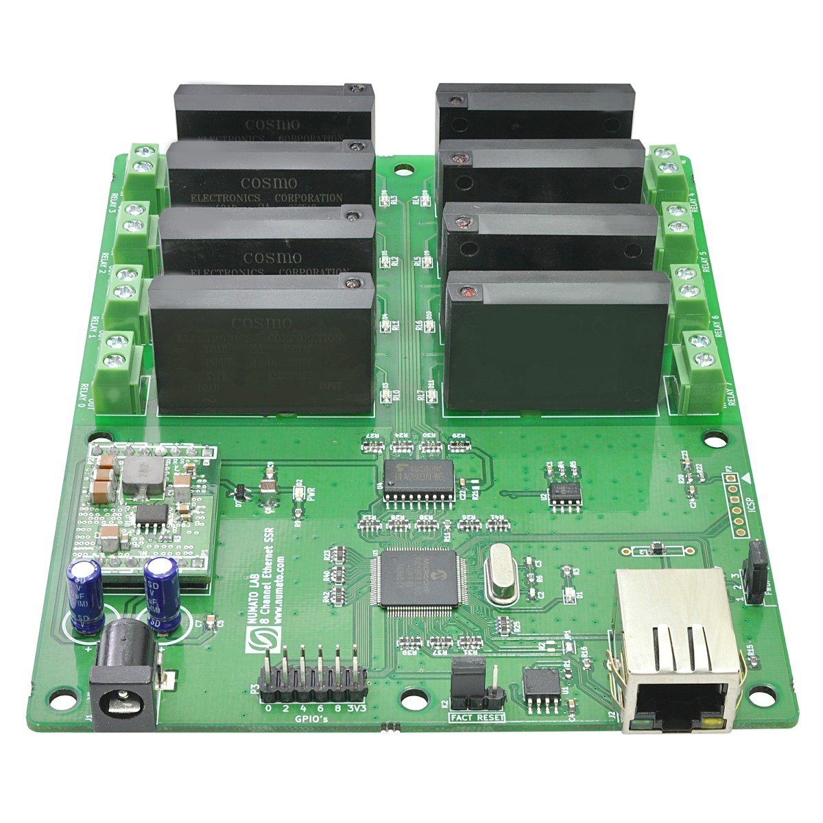 NUMATO LAB 8 Channel Ethernet Solid State Relay Module- (AC Relay)
