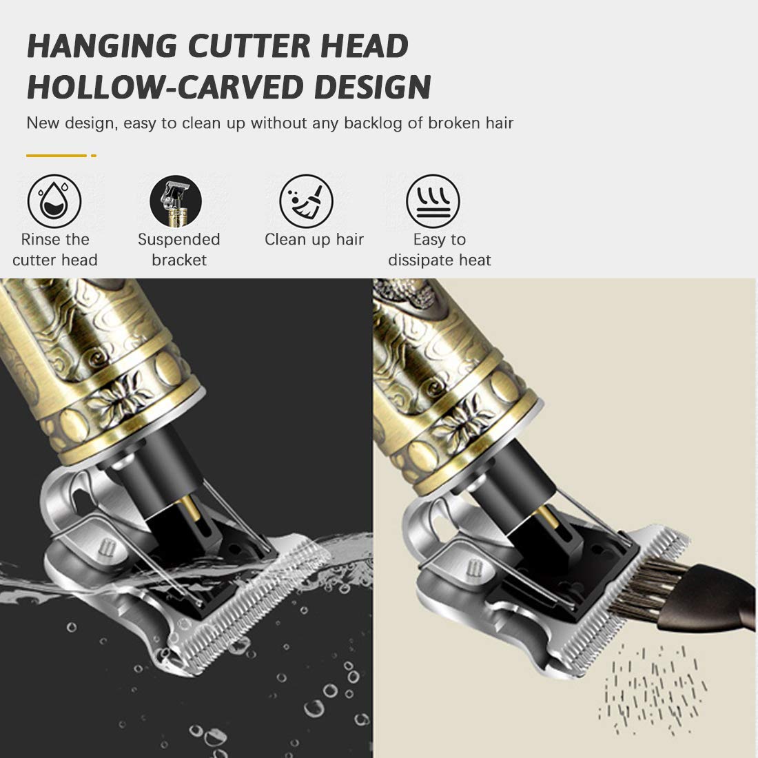 LIDIWEE Hair Clippers for Men, Zero Gapped Trimmers, Personality Professional Cordless Rechargeable T-Blade Trimmer Precision Clippers for Hair Cutting