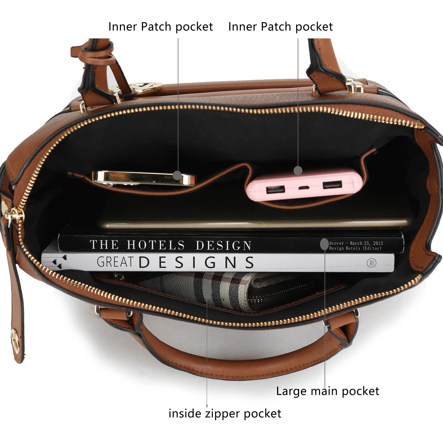 MKF Collection Satchel Bag For Women Top Handle Handbag Purse Taupe