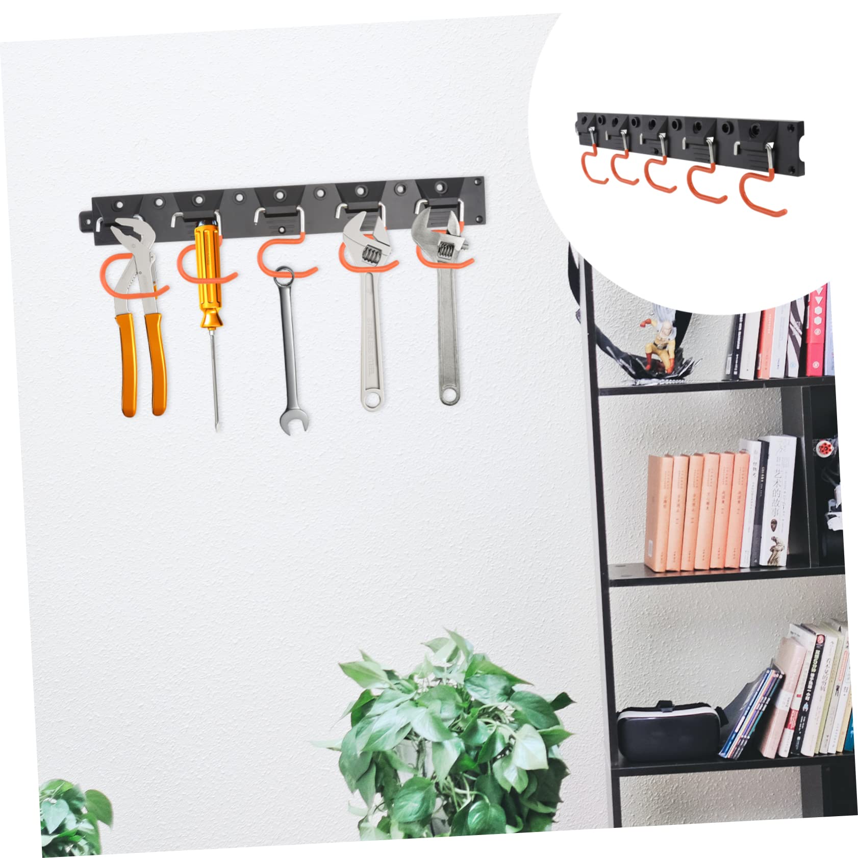 SECFOU 1 Set gardening tool storage bike wall utility wall tool hangers garage hooks wall holders for tools heavy duty hangers Wall Tool Organizer Hook Metal with hook utensils