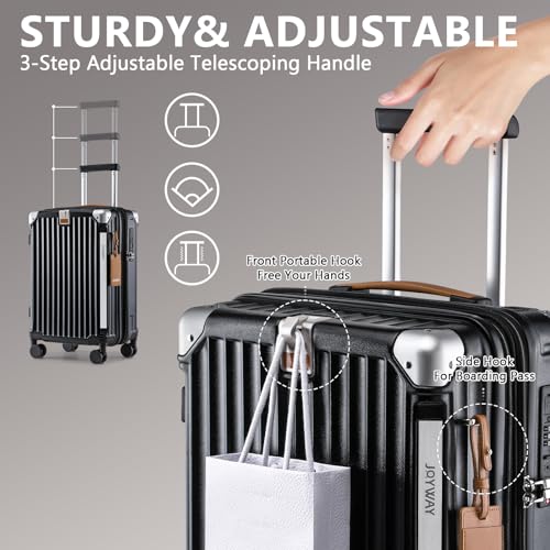 Joyway Carry on Luggage 8-Piece Travel Set,22x14x9 Airline Approved Suitcase with Spinner Wheels,Hard Suitcase with TSA Locks (Bright Gold, 20Inch)