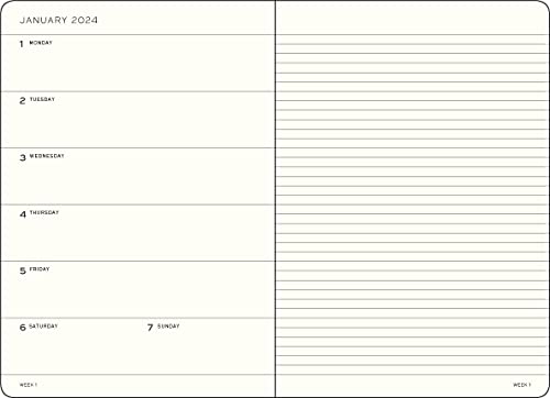 LEUCHTTURM1917 - Weekly Planner and Notebook 18-month Medium A5, Jul. 2023 - Dec. 2024, English, Softcover, Black