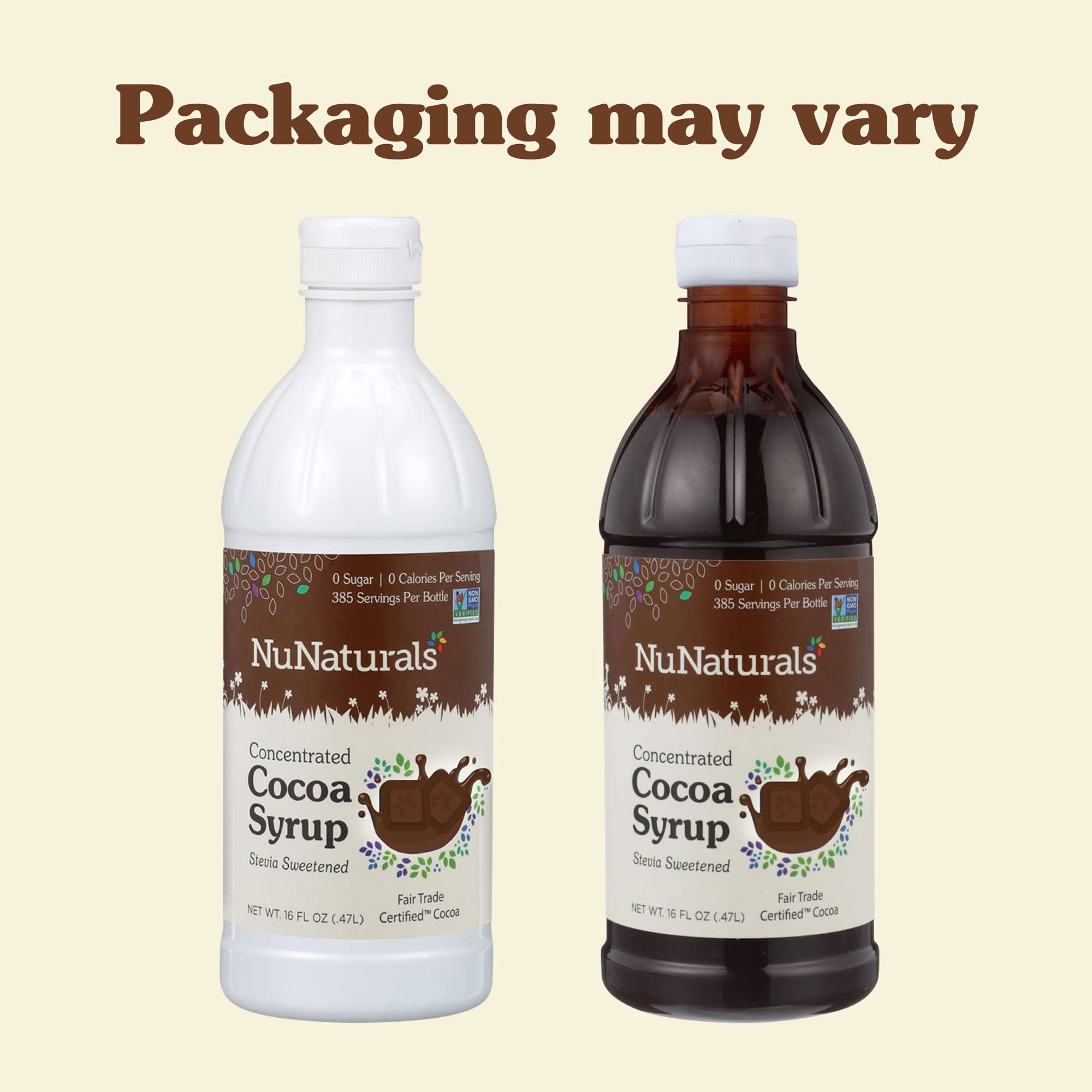 NuNaturals Stevia Syrup, Sugar-Free Sweetener, Plant-Based Sugar Substitute, Zero Calorie, Chocolate, 16 oz