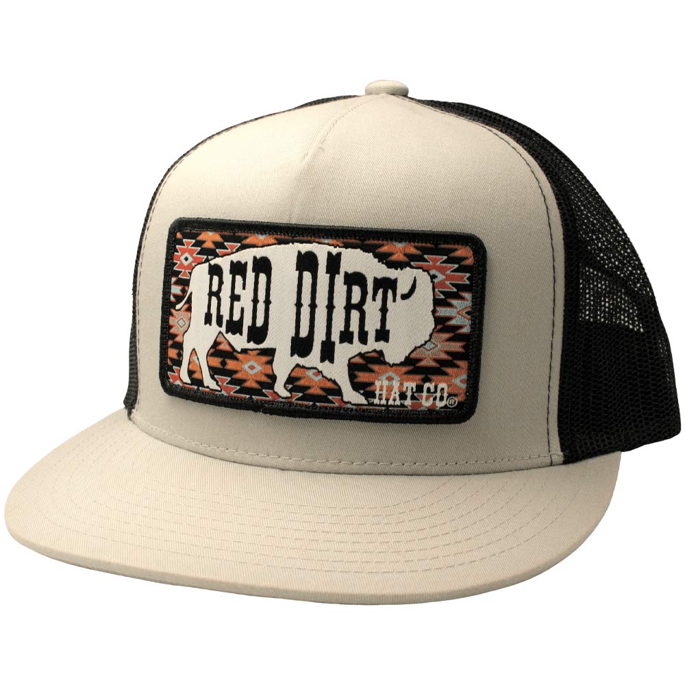 Red Dirt Hat Company Great White Buffalo Adjustable Snapback Hat (US, Alpha, One Size, Silver/Black)