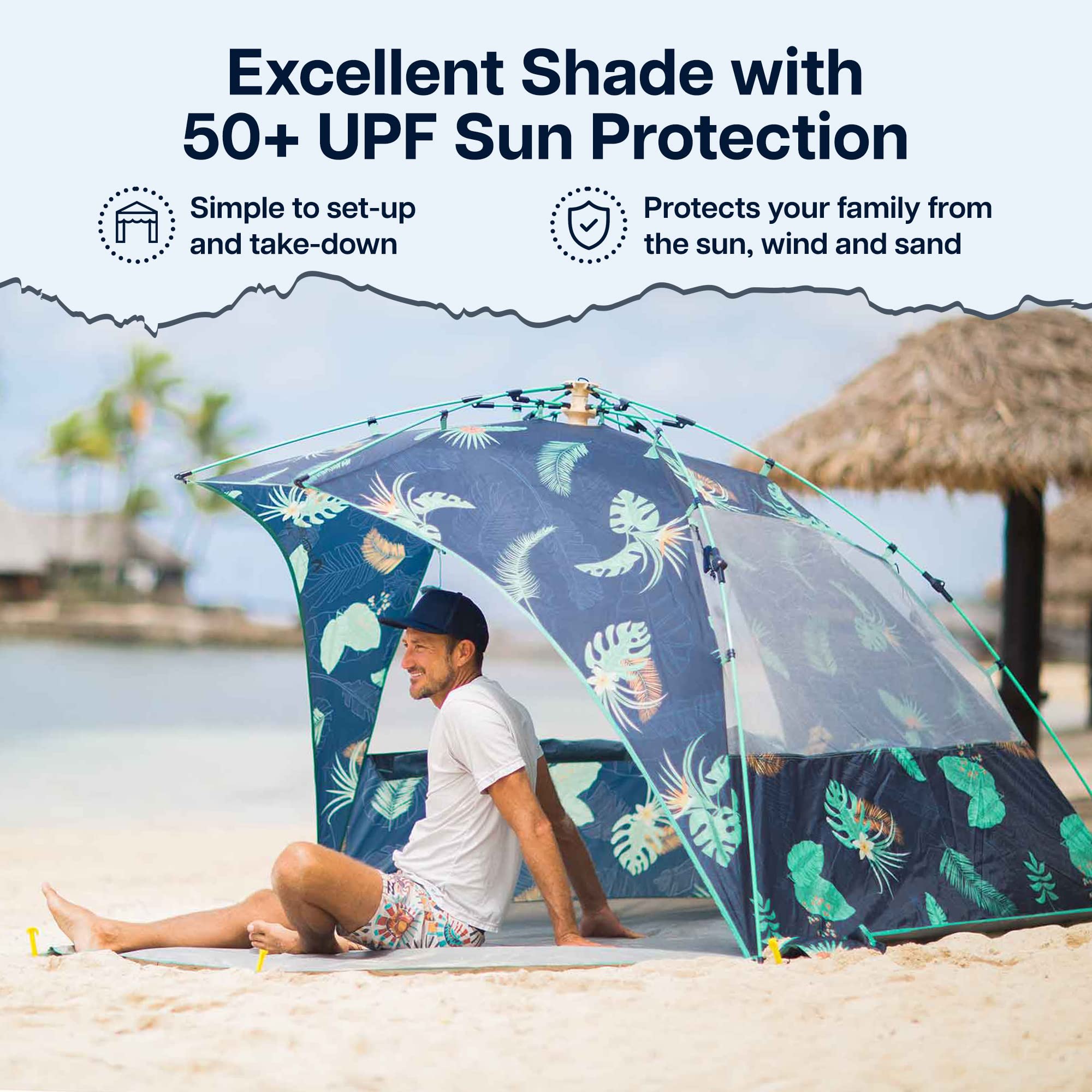 Lightspeed Outdoors Sun Shelter, Beach Tent, Deep Tropics