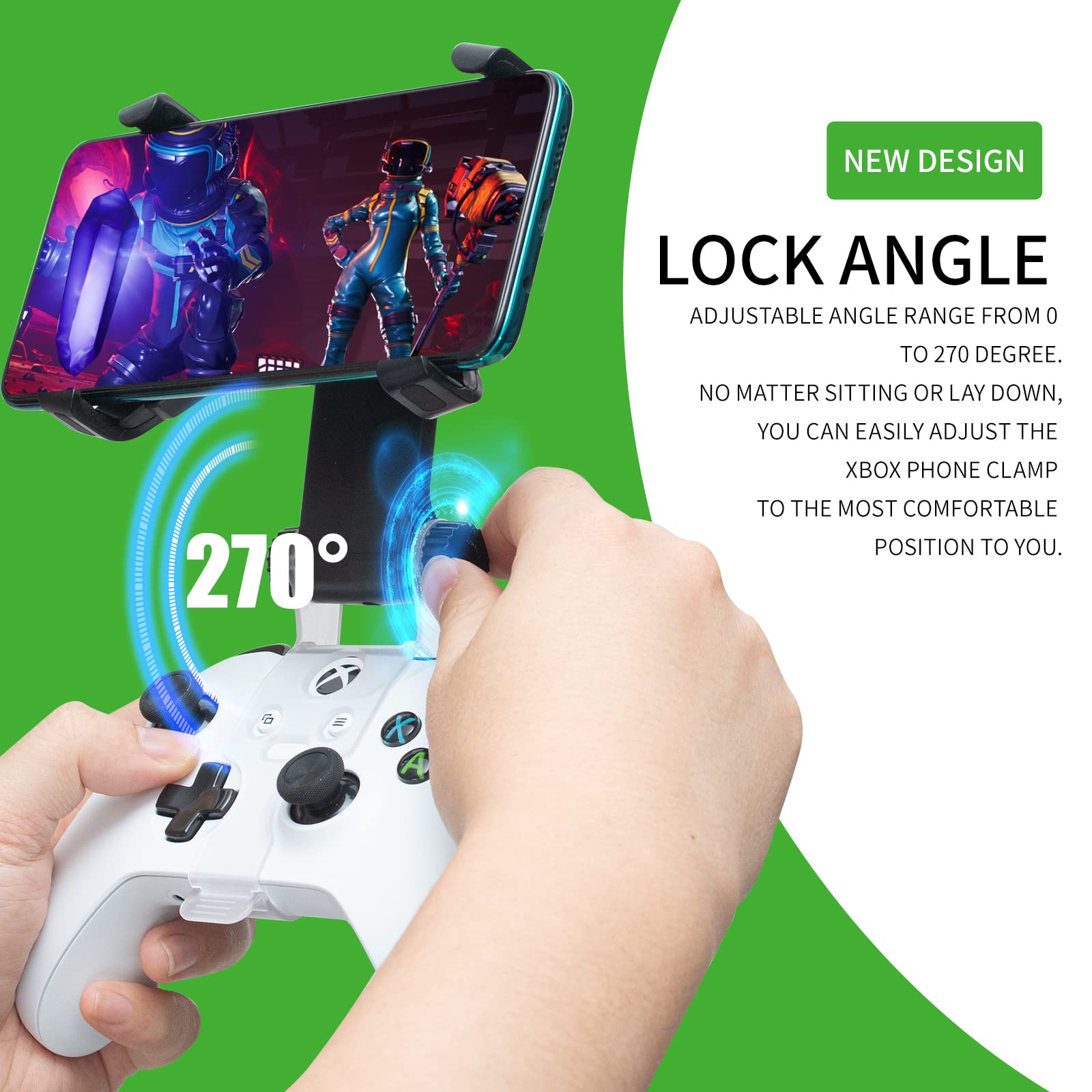 Olygive Xbox Series X Controller Phone Mount, Black, Compatible with Smartphones