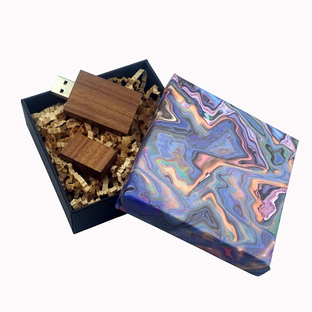 LONMAX Birthday Wedding Gift 16GB Walnut USB Flash Drive USB 2.0 Wooden Memory Stick with Gift Box (16GB, Walnut USB Stick+YHH)