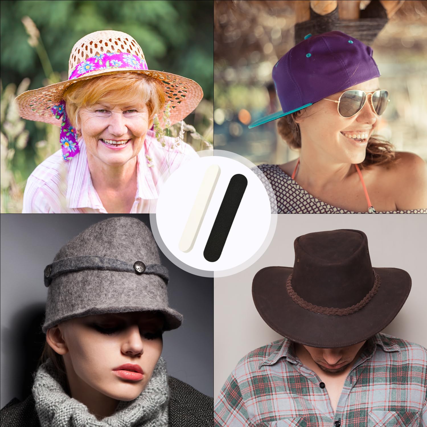 Liubeili 31pieces Hat Size Reducer, Hat Size Tape, Hat Reducer Inserts Tape Self Adhesive Foam Hats Reducing Tape Roll for Hat Cap, Black and White