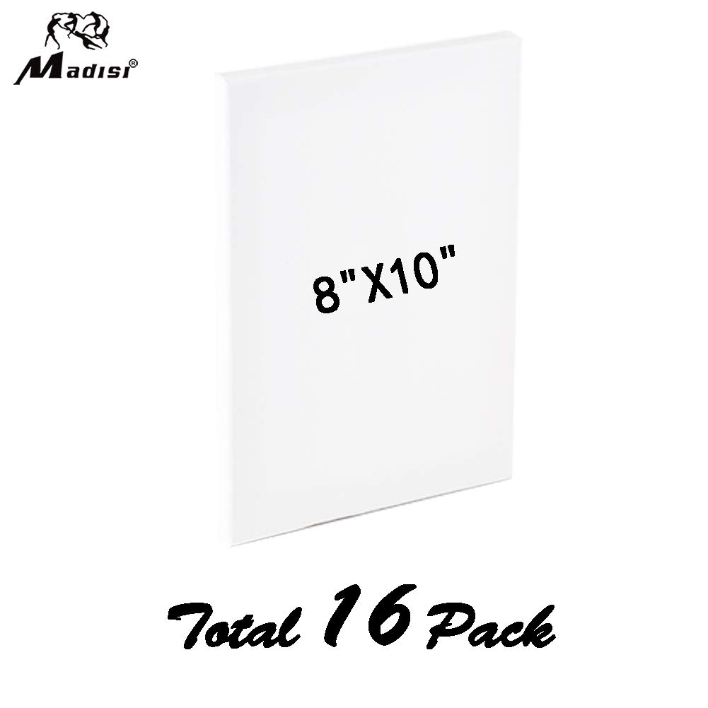 Madisi Stretched Canvas for Painting, 8x10, 16 Pack