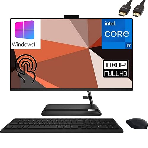 Lenovo IdeaCentre AIO 3 27" Touchscreen FHD All-in-One Desktop Computer, 13th Gen Intel 10-Core i7-13620H, 64GB DDR4 RAM, 1TB PCIe SSD, WiFi 6, Bluetooth 5.1, Black, Windows 11