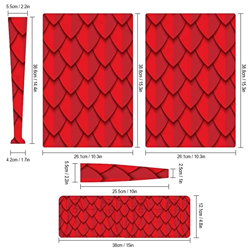 Red Scales Full Protective Skin Cover Design Wrap Decal Sticker Compatible with PS5 Digital Edition Console and Controller